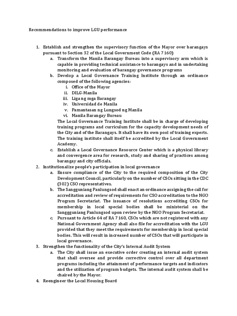 LGU Performance Enhancement Guide | PDF | Internal Audit | Justice