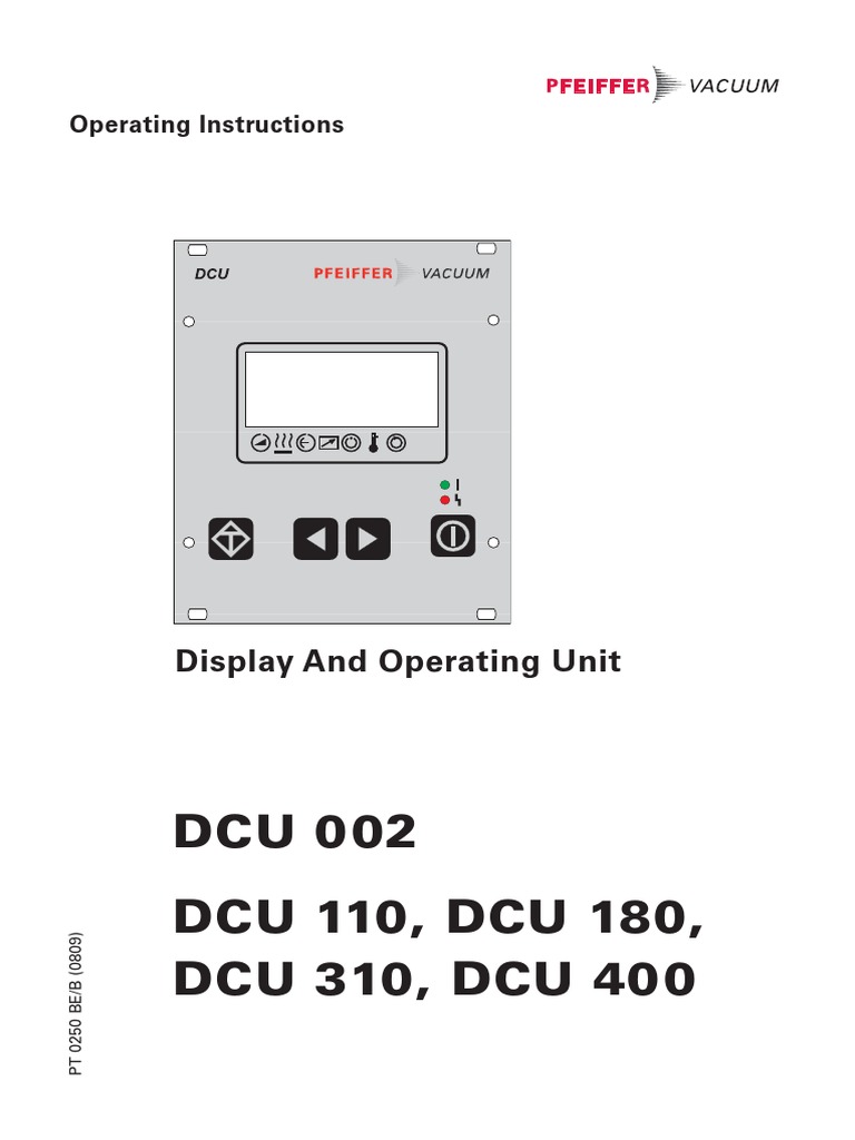 Pfeiffer DCU Turbo Controller PDF | PDF | Pressure Measurement | Mains ...