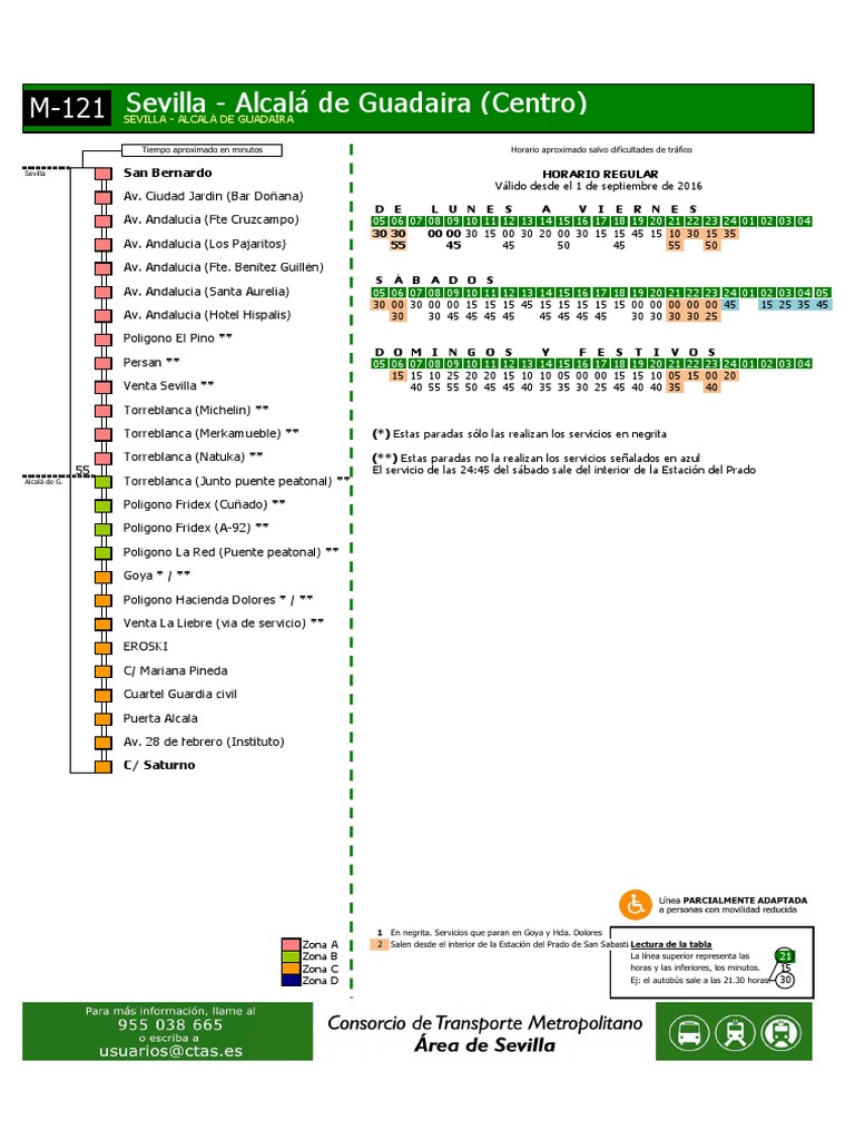 Horarios Bus Sevilla-Alcalá M-121 | PDF | Sevilla | Transporte