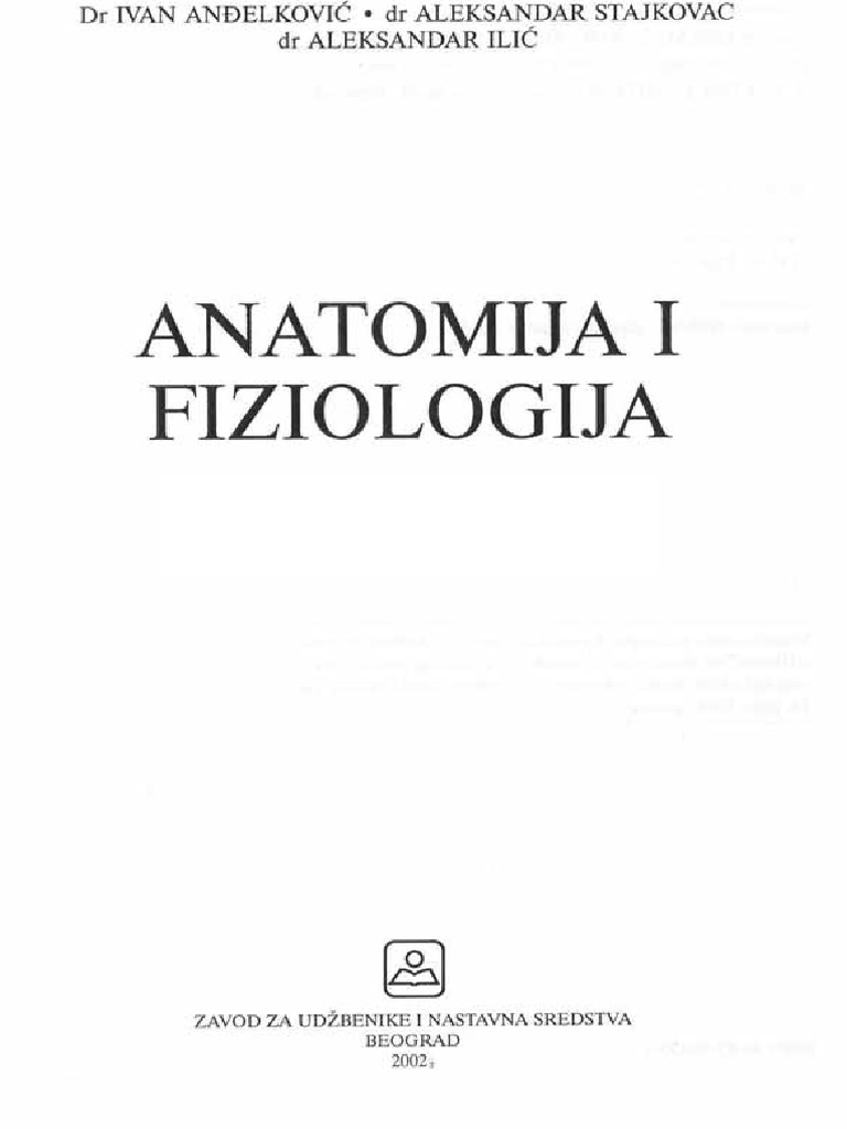 Anatomija I Fiziologija Za 1. Razred Srednje Medicinske Škole PDF | PDF