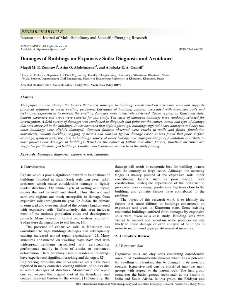 Damages of Buildings On Expansive Soils | PDF | Soil | Rock (Geology)
