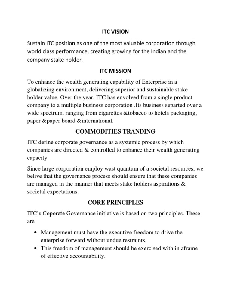 Itc Vision Mission | PDF
