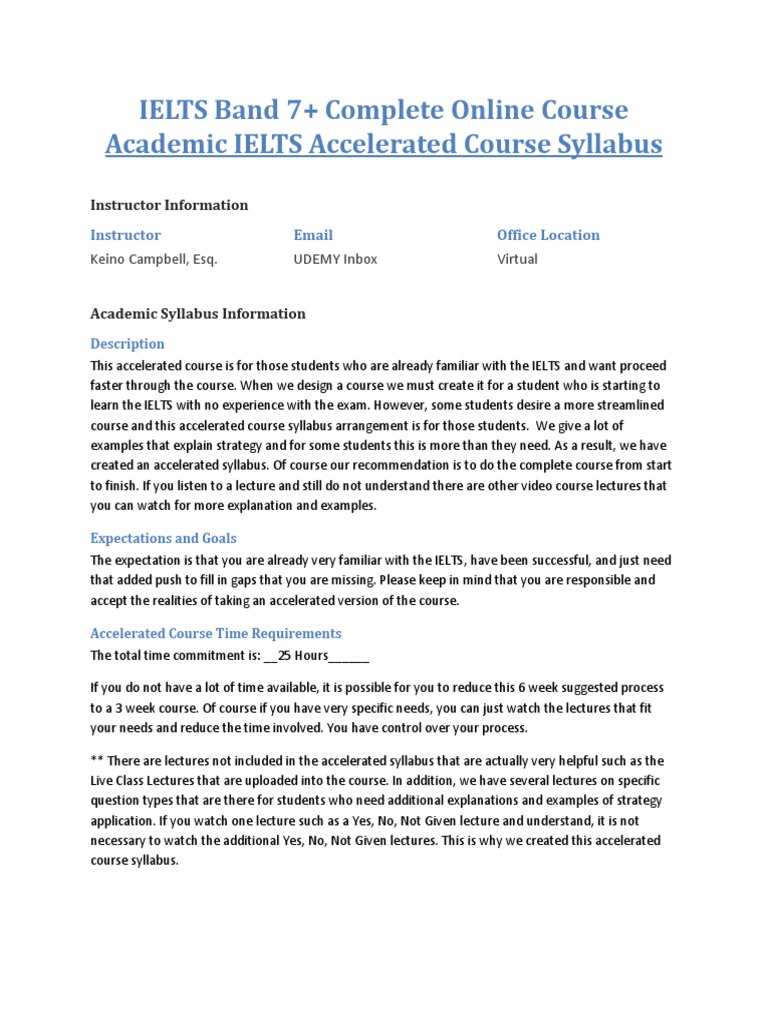 3.2 Accelerated - Academic.syllabus - Ielts Band 7 | PDF ...