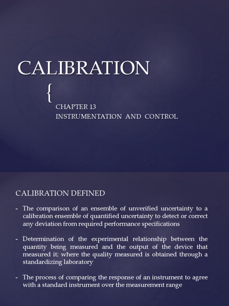 Calibration: Instrumentation and Control | PDF | Calibration | Accuracy ...