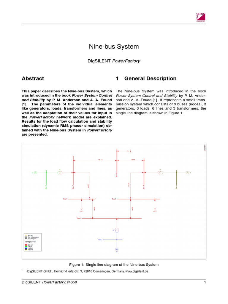 Nine Bus System | PDF | Electric Power System | Transformer
