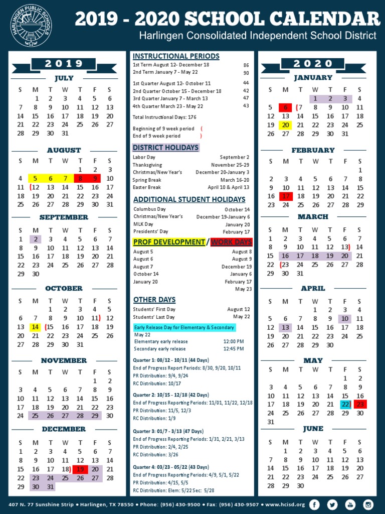 District-Calendar-2019-2020 Updated | PDF | Secular Holidays | Holidays