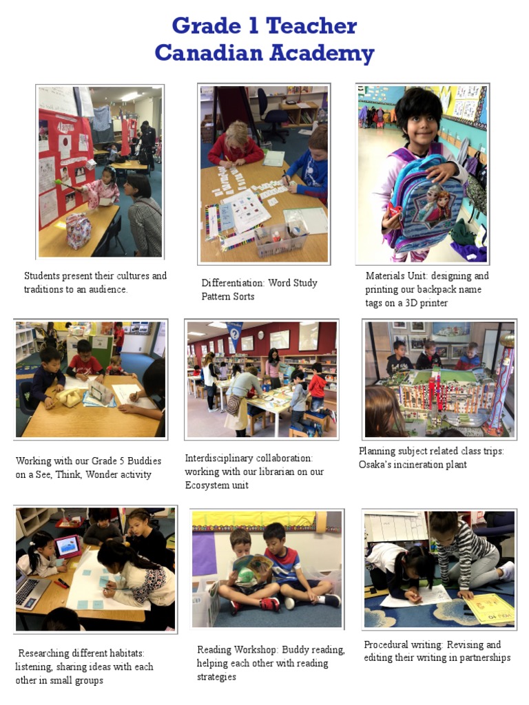 Grade 1 Portfolio Design Activities | PDF