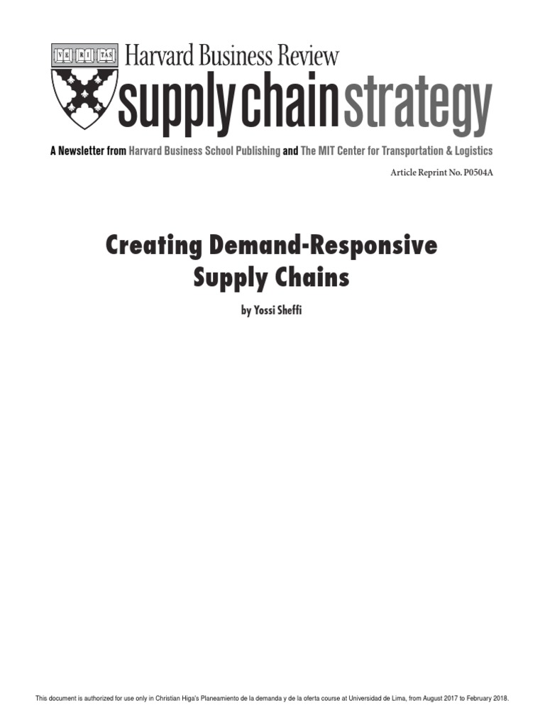 Creating Demand-Responsive Supply Chains | PDF | Retail | Forecasting