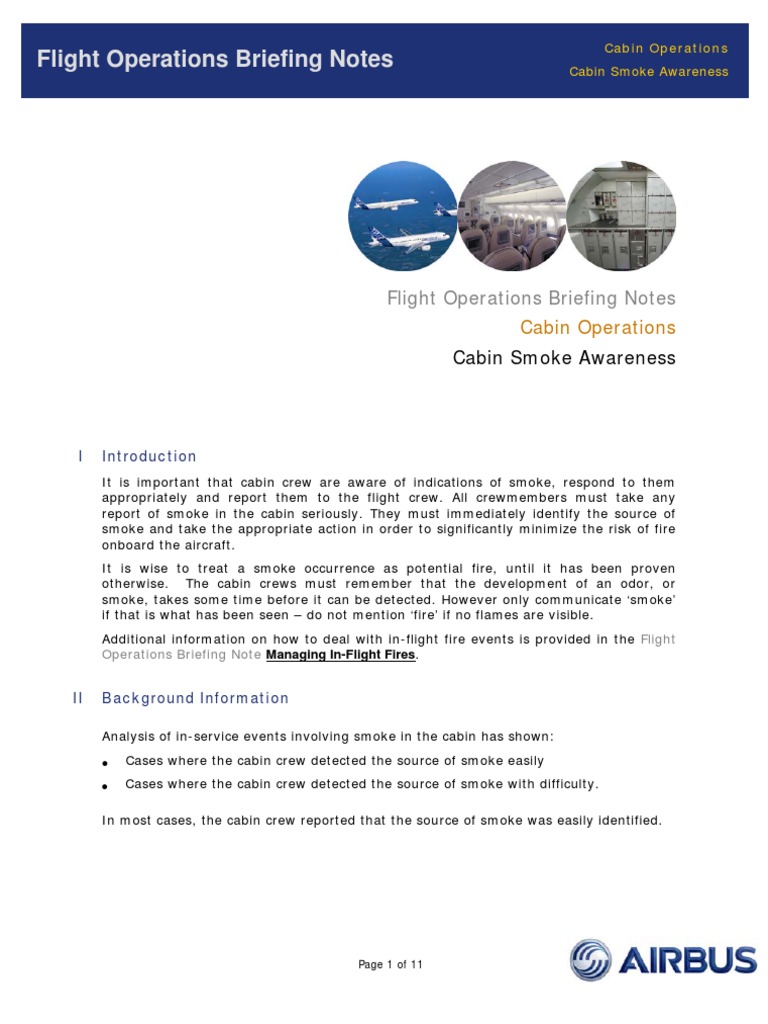 Cabin Smoke Awareness PDF | PDF | Flight Attendant | Smoke