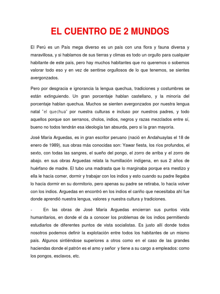 El Cuento de 2 Mundos | PDF