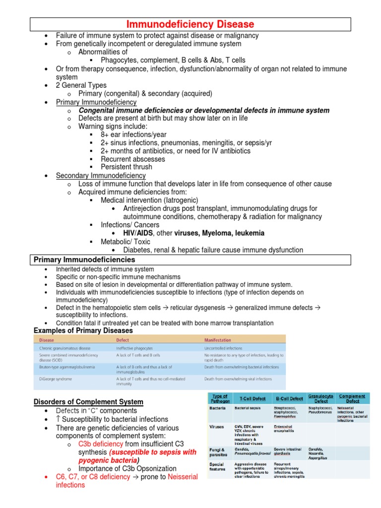 Immunodeficiency Disease: Primary Immunodeficiencies | PDF | Immunodeficiency | T Cell