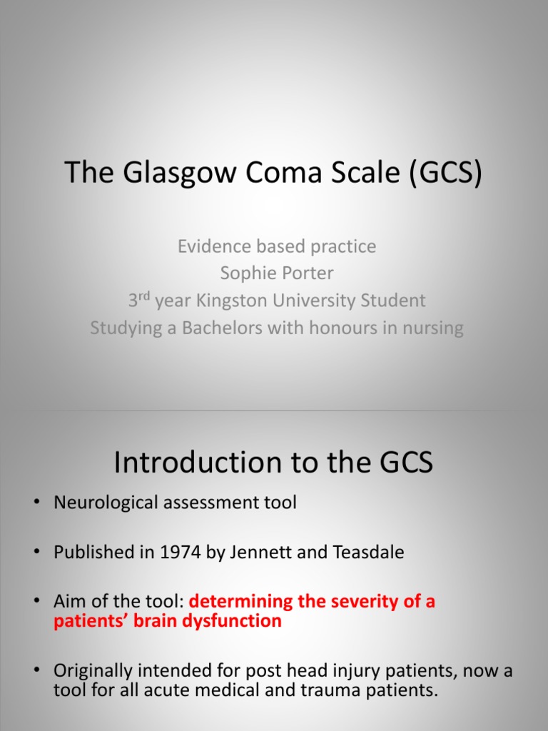 The Glasgow Coma Scale | PDF | Anatomical Terms Of Motion | Coma