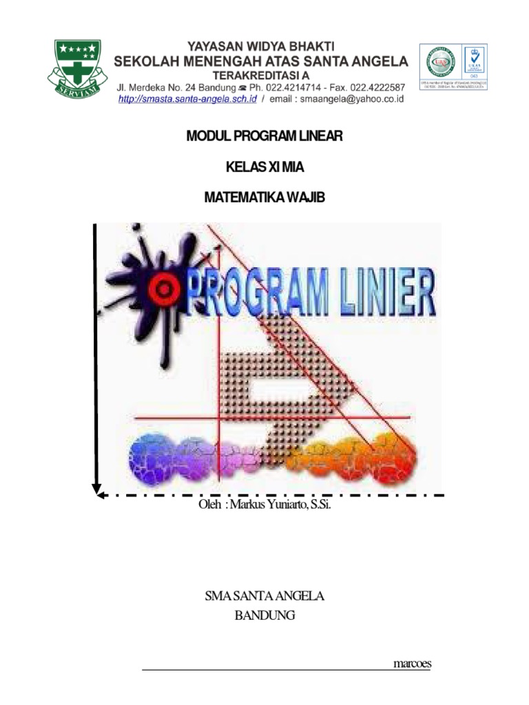 Modul Matematika Peminatan Kelas XI (Program Linear) | PDF | Metode & Bahan Ajar