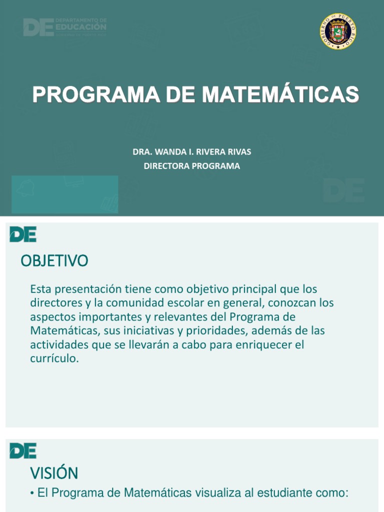 Programa de Matemáticas | PDF | Plan de estudios | Enseñanza de matemática