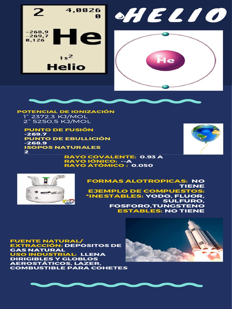 Usos y propiedades del helio | PDF | Helio | Átomos