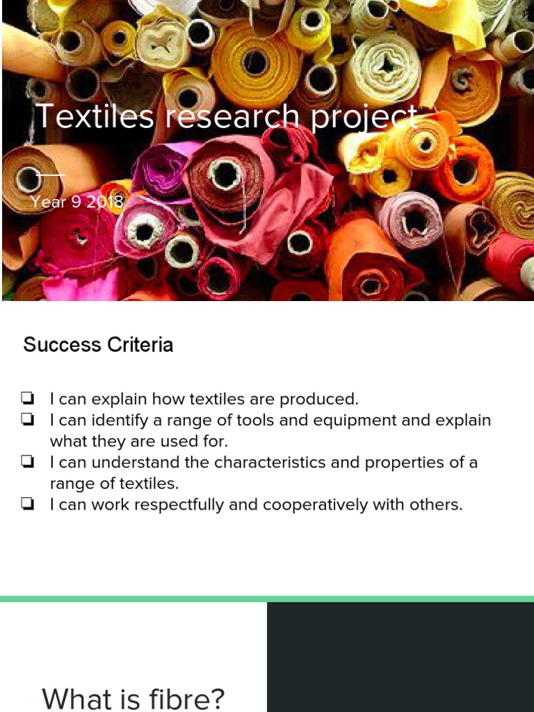 Year 9 Textiles Project Overview | PDF | Textiles | Yarn