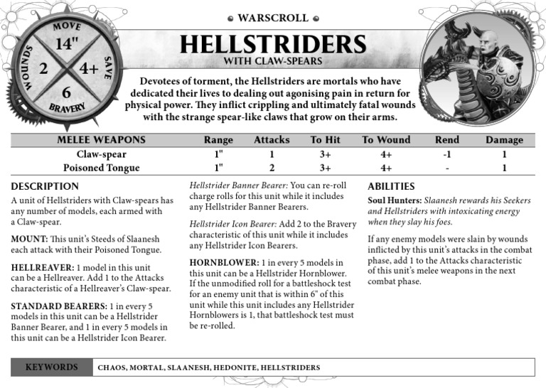 AoS Hellstriders Claw Spears ENG | PDF | Leisure | Sports