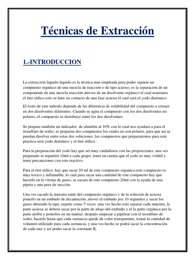 Tipos de Extraccion | PDF | Solvente | Destilación