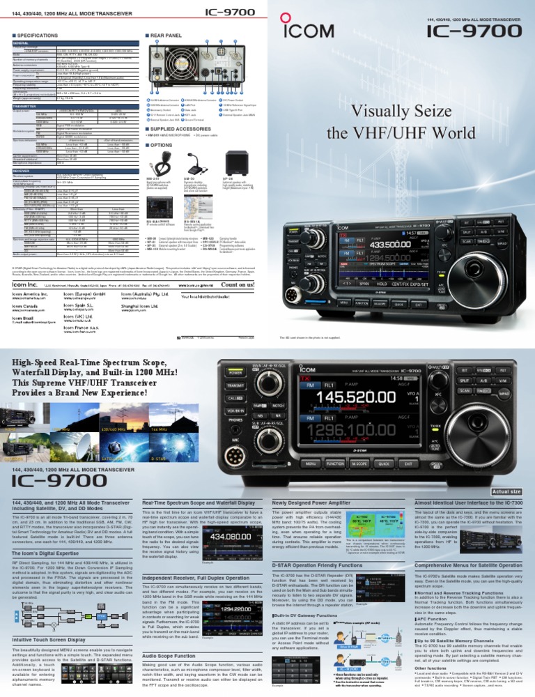 ICOM IC-9700 Brochure | PDF | Sampling (Signal Processing) | Frequency ...