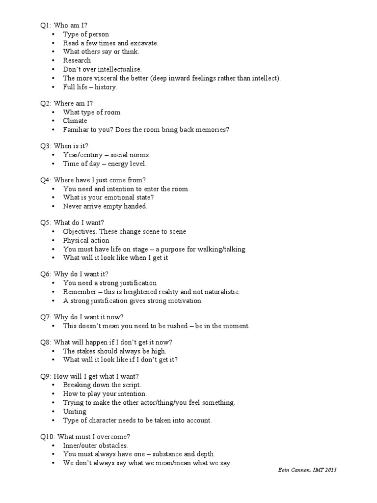 10 Acting Qs | PDF