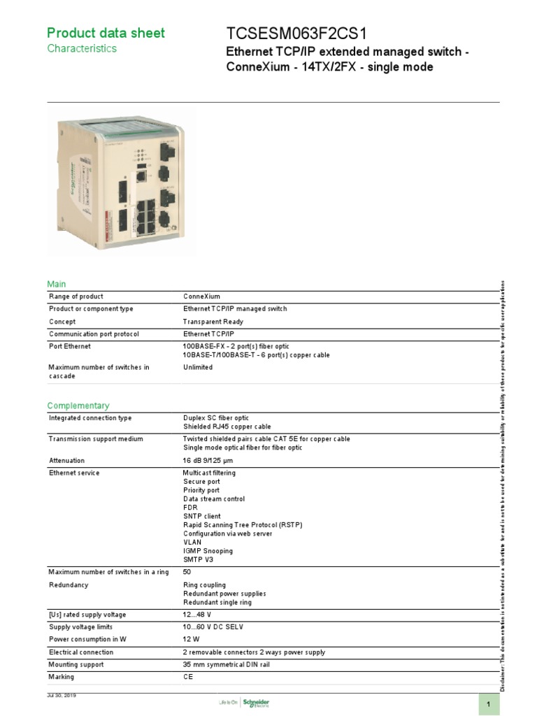 TCSESM063F2CS1 Ethernet Switch Data Sheet | PDF | Ethernet | Internet ...