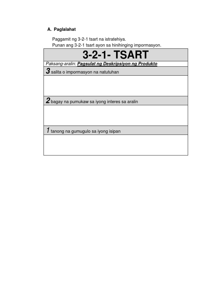 3-2-1 Tsart | PDF