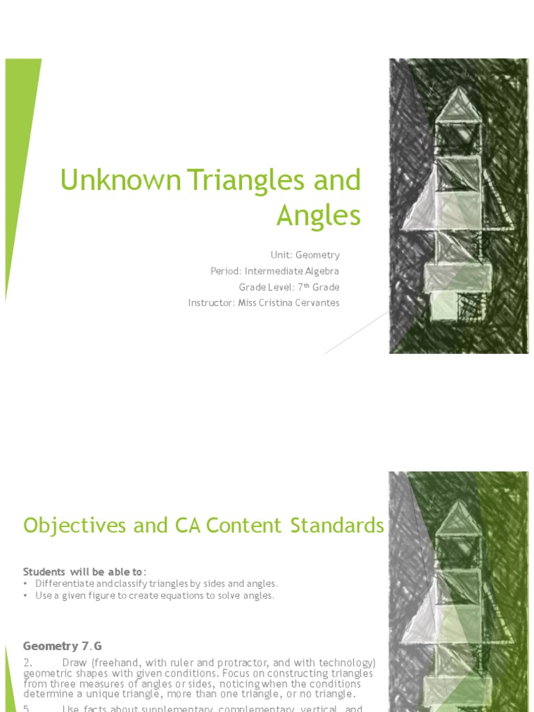 Unknown Triangles and Angles | PDF | Triangle | Angle