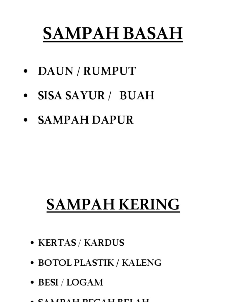 Stiker Sampah Basah Dan Kering | PDF