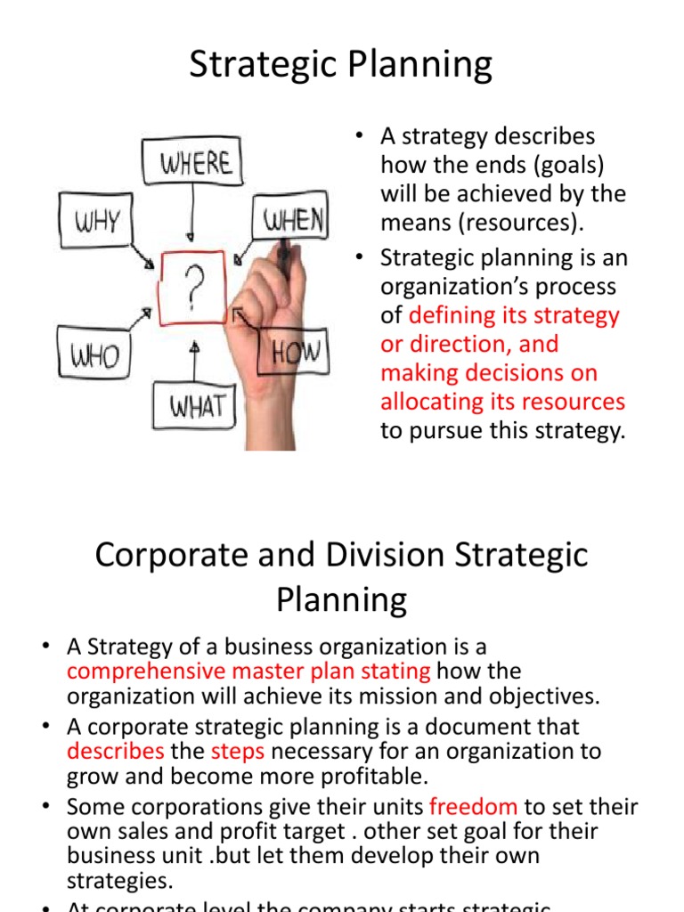 0.2corporate and Division Strategic Planning Business Unit Strategic ...