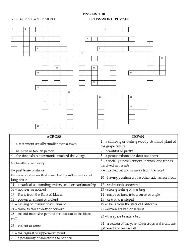 Crossword Puzzle | PDF | Diseases And Disorders | Medical Specialties