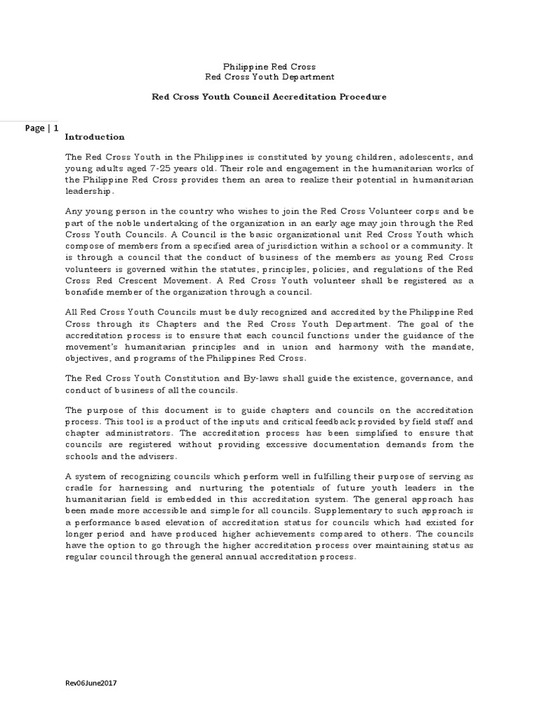 Red Cross Youth Accreditation Procedure | PDF | International Red Cross ...