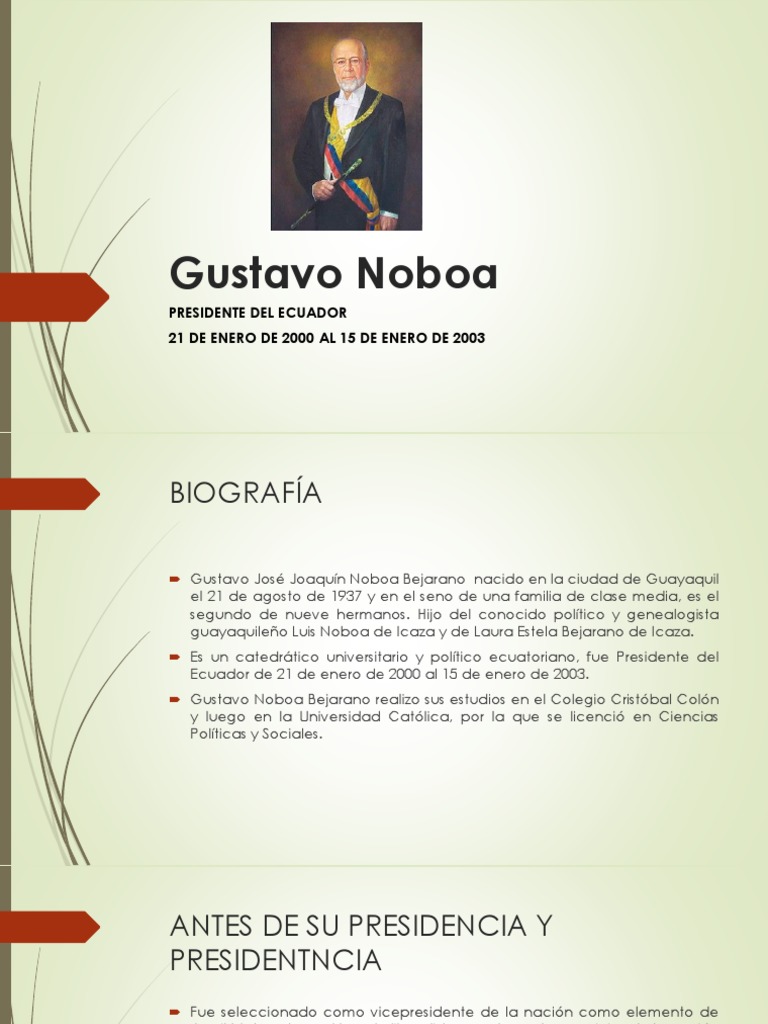Gustavo Noboa | PDF | Ecuador | Gobierno
