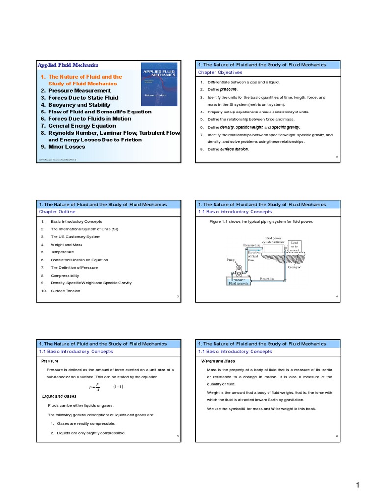 The Nature of Fluids and The Study of Fluid Mechanics | PDF | Weight ...