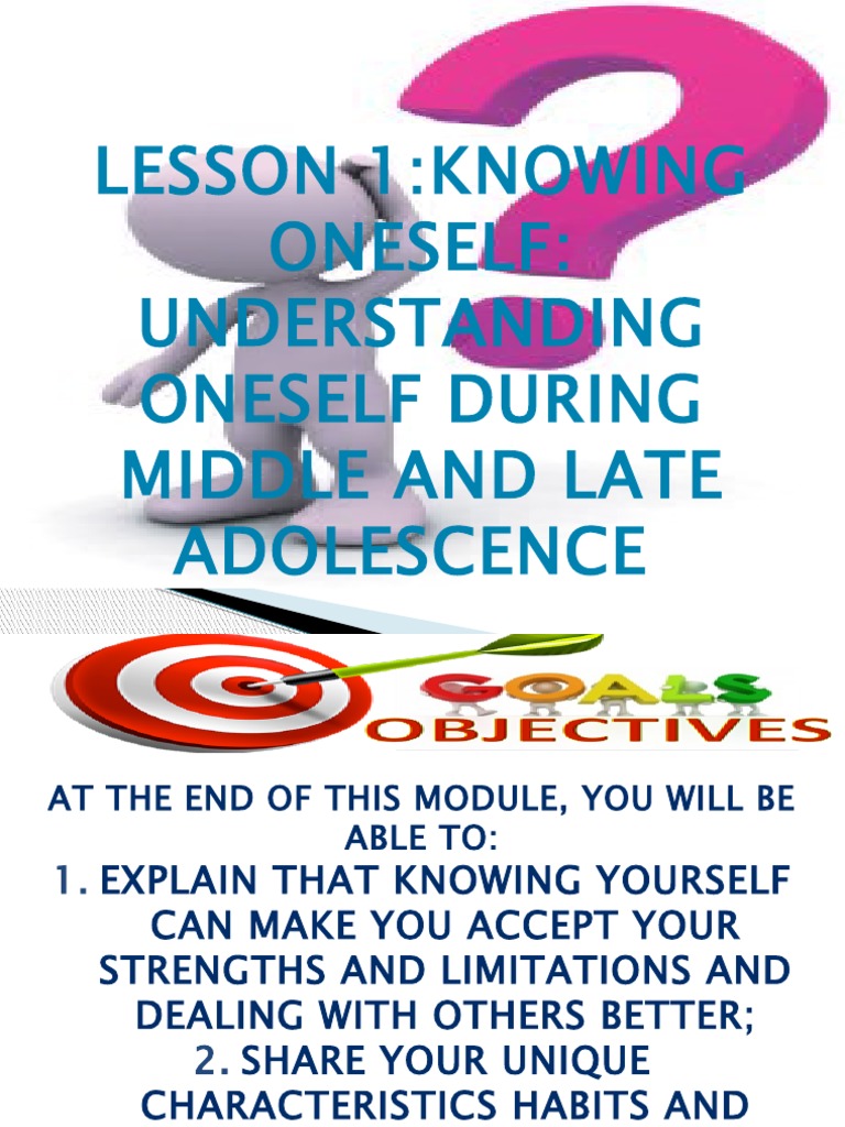 Lesson 1 Knowing Oneself | PDF | Self | Self Concept