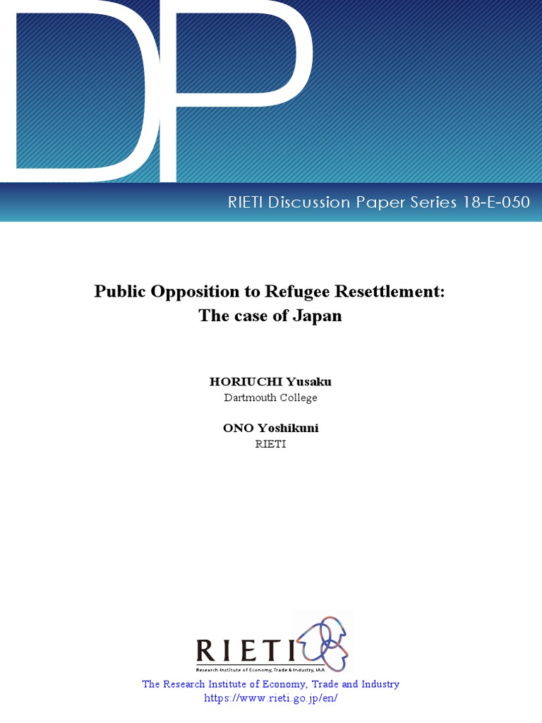 Public Opposition To Refugee Resettlement: The Case of Japan | PDF ...