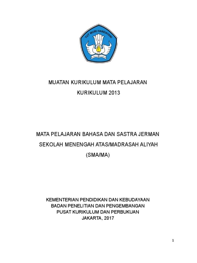 Muatan Kurikulum Bahasa Jerman-31032017 | PDF