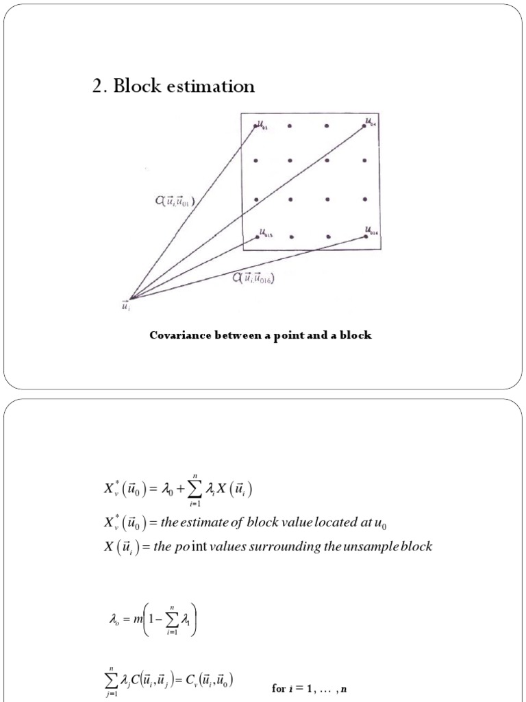 Block Estimation: Covariance Between A Point and A Block | PDF | Linear ...