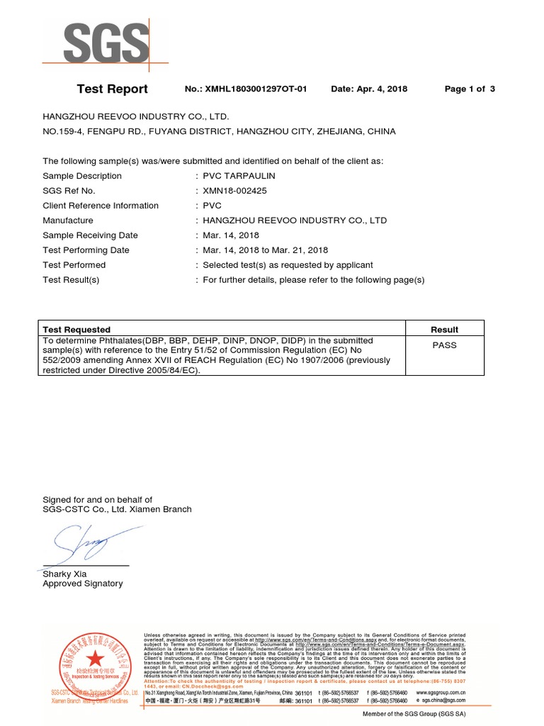 SGS Test Result | PDF | Chemistry | Nature