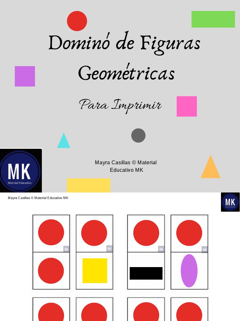 Dominó de Figuras Geométricas Min | PDF