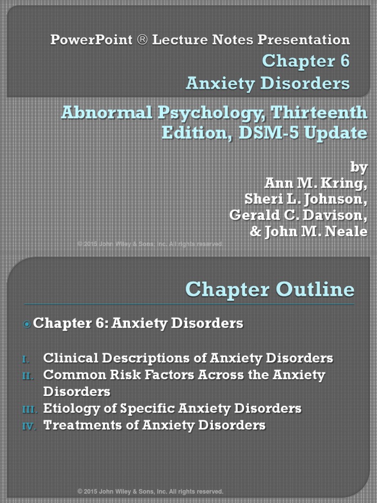 Abnormal Psychology, Thirteenth Edition, DSM-5 Update | PDF | Anxiety ...