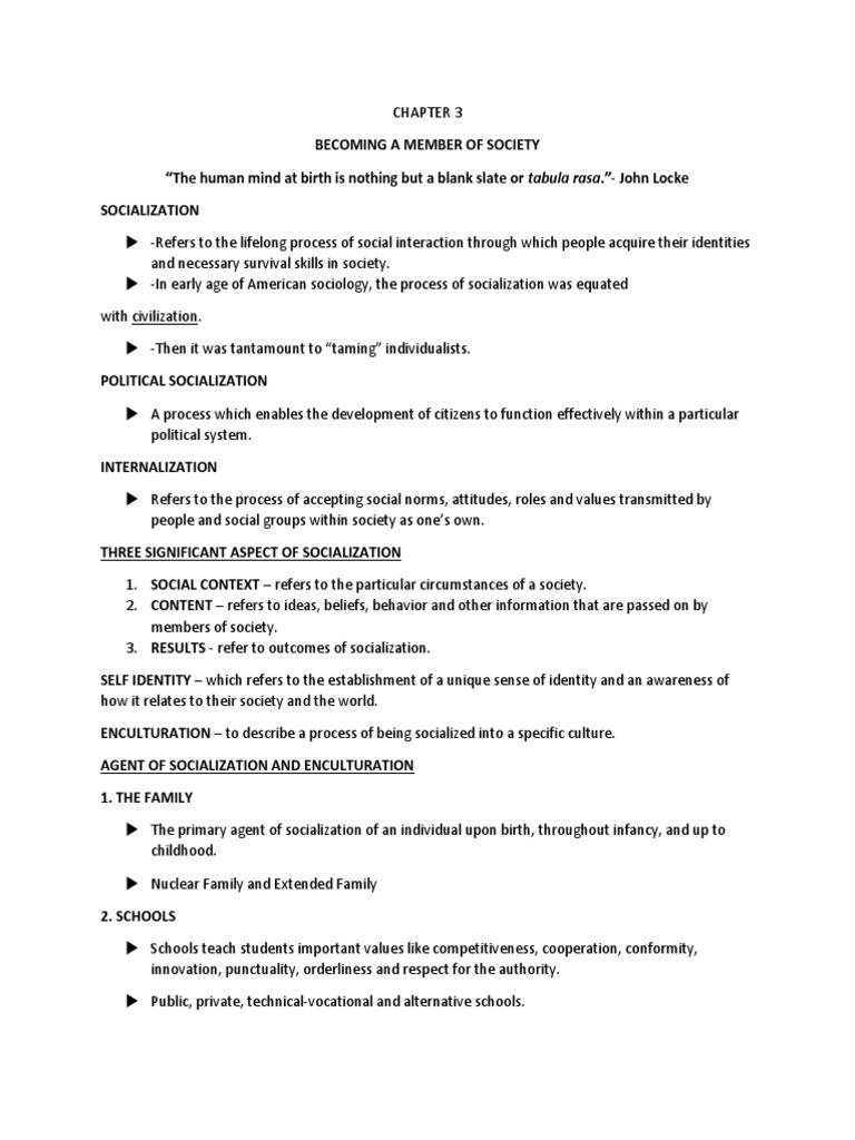 Chapter 3 | PDF | Deviance (Sociology) | Socialization