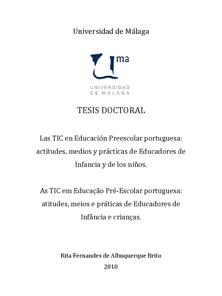 Tese Doutoramento - As TIC em Educação Pré-Escolar Portuguesa, Atitudes ...