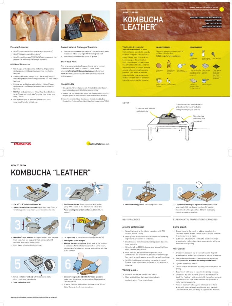 Veg Leather From Kombucha | PDF | Textiles | Sterilization (Microbiology)