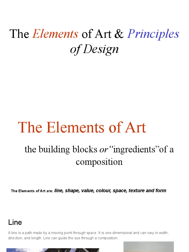 Art Elements and Design Principles Guide | PDF | Composition (Visual ...