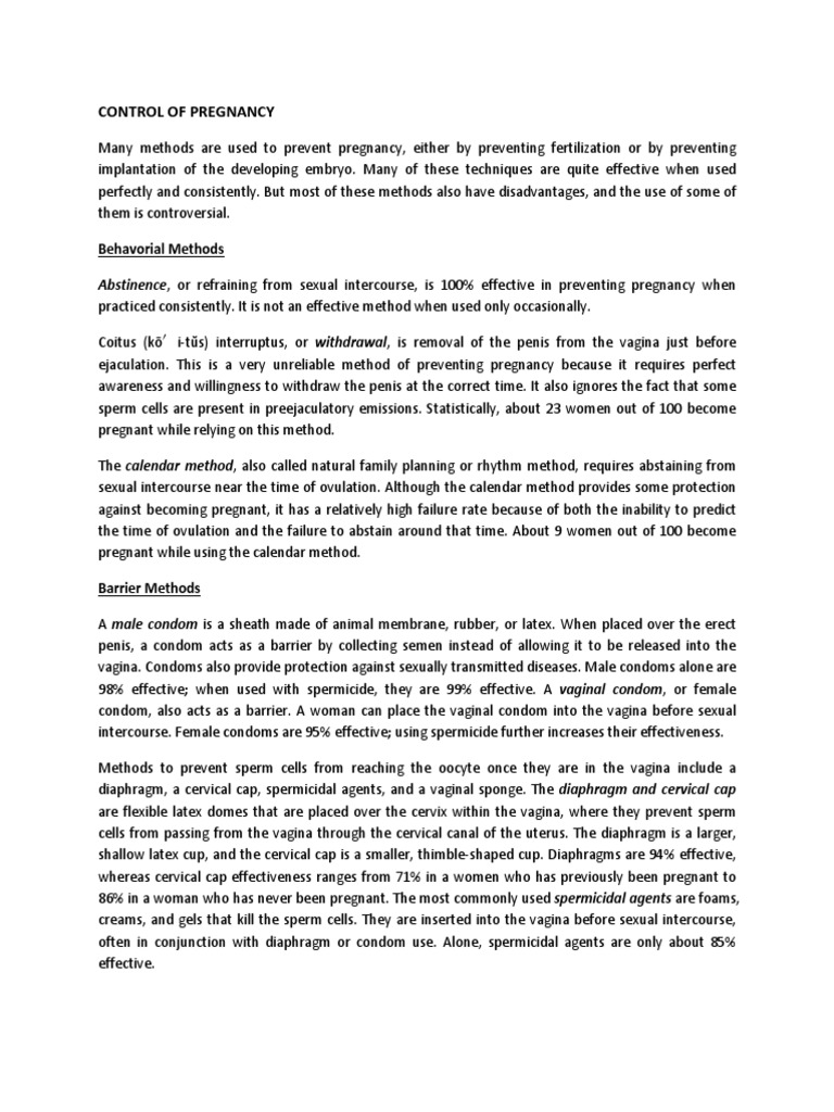 Control of Pregnancy | Download Free PDF | Birth Control | Condom