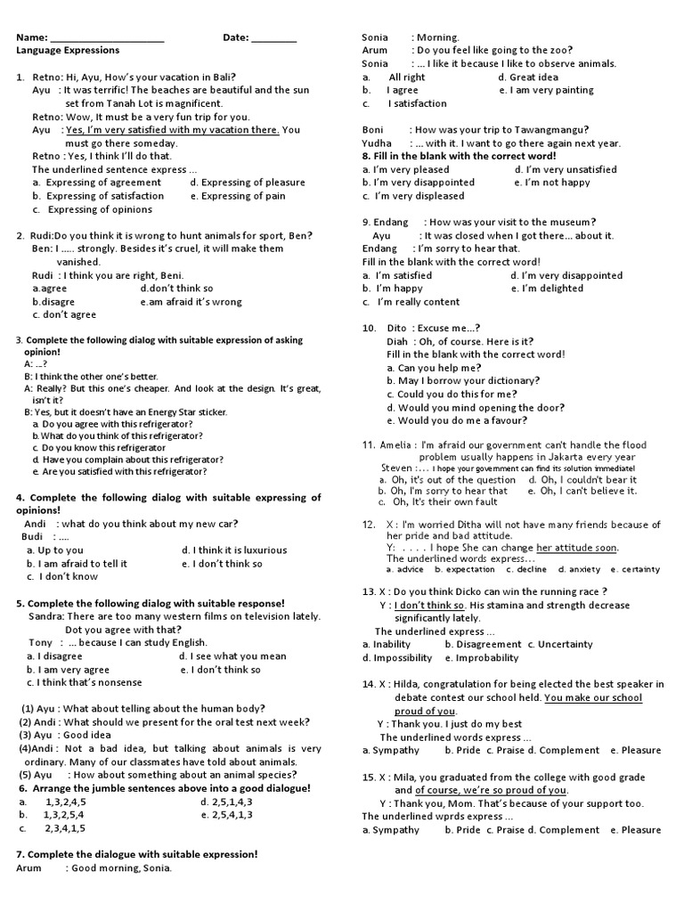 Language Expressions | PDF