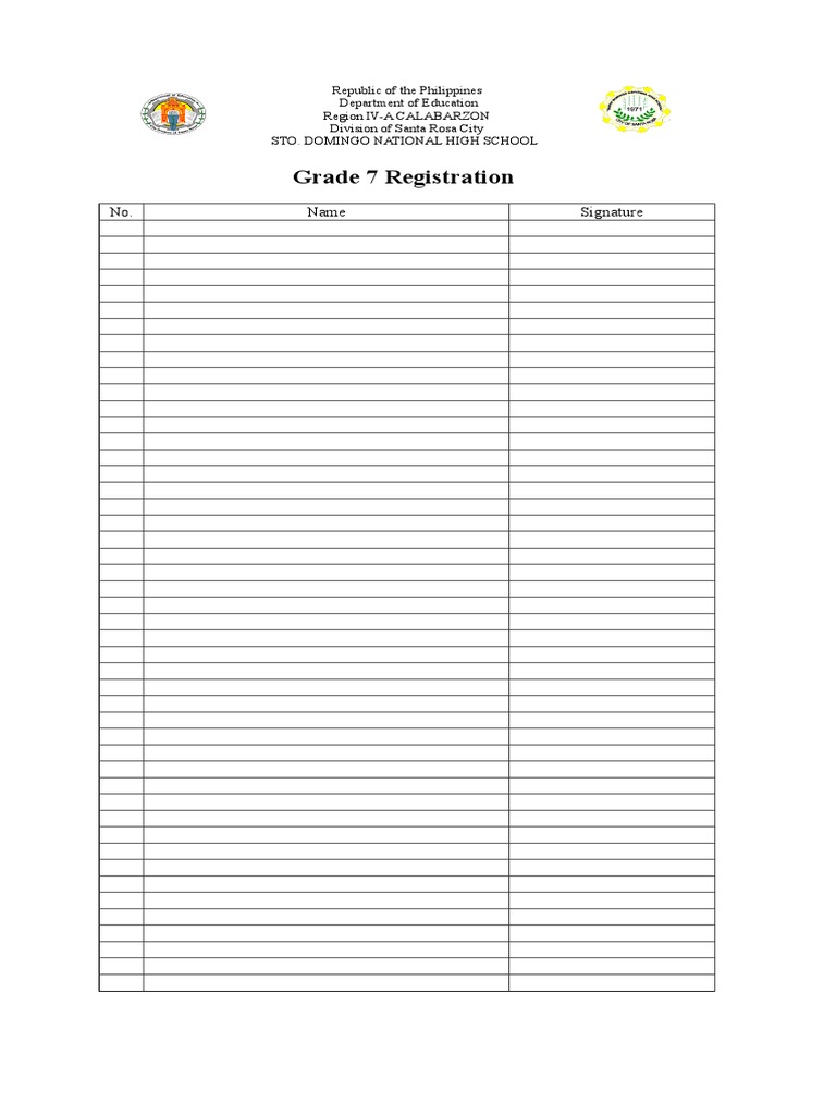 Grade 7 Registration | PDF