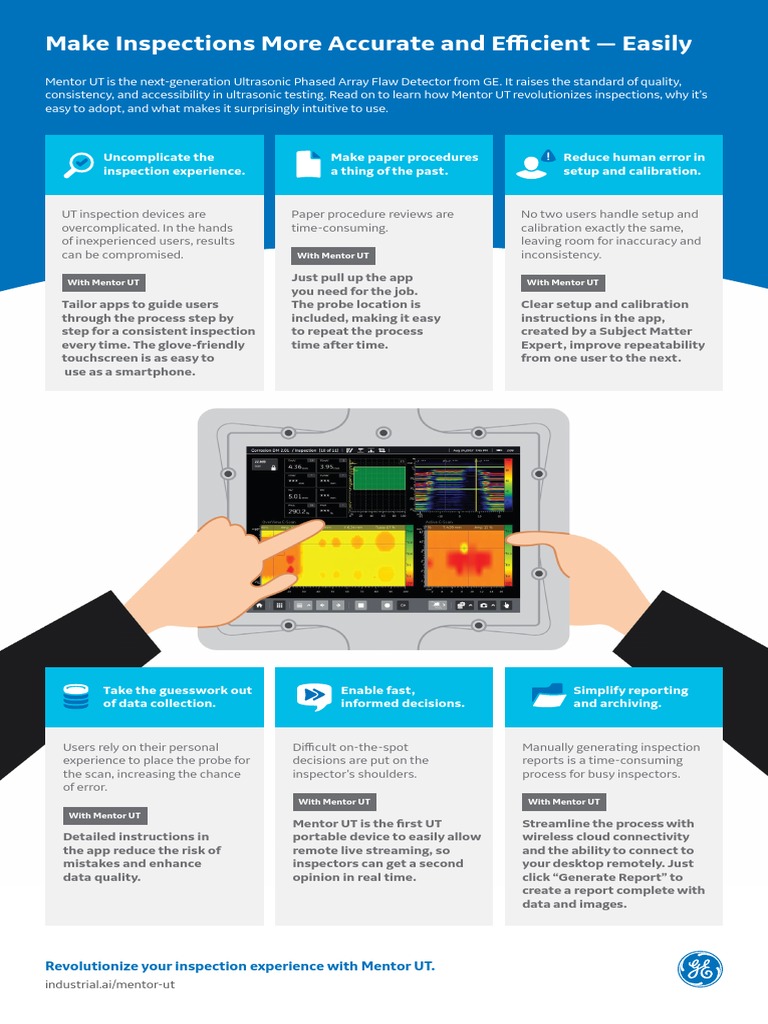 GE - Mentor UT Brochure Infographic PDF | PDF | Calibration | Mobile App