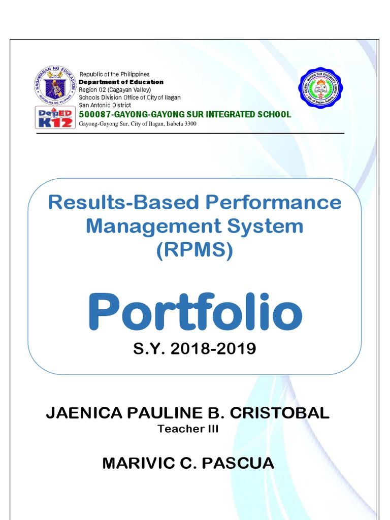Portfolio: Results-Based Performance Management System (RPMS) | PDF