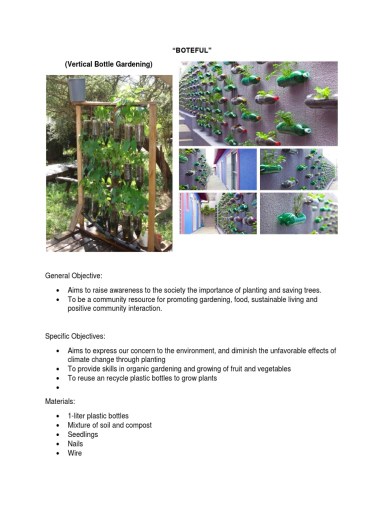 "Boteful" (Vertical Bottle Gardening) | PDF